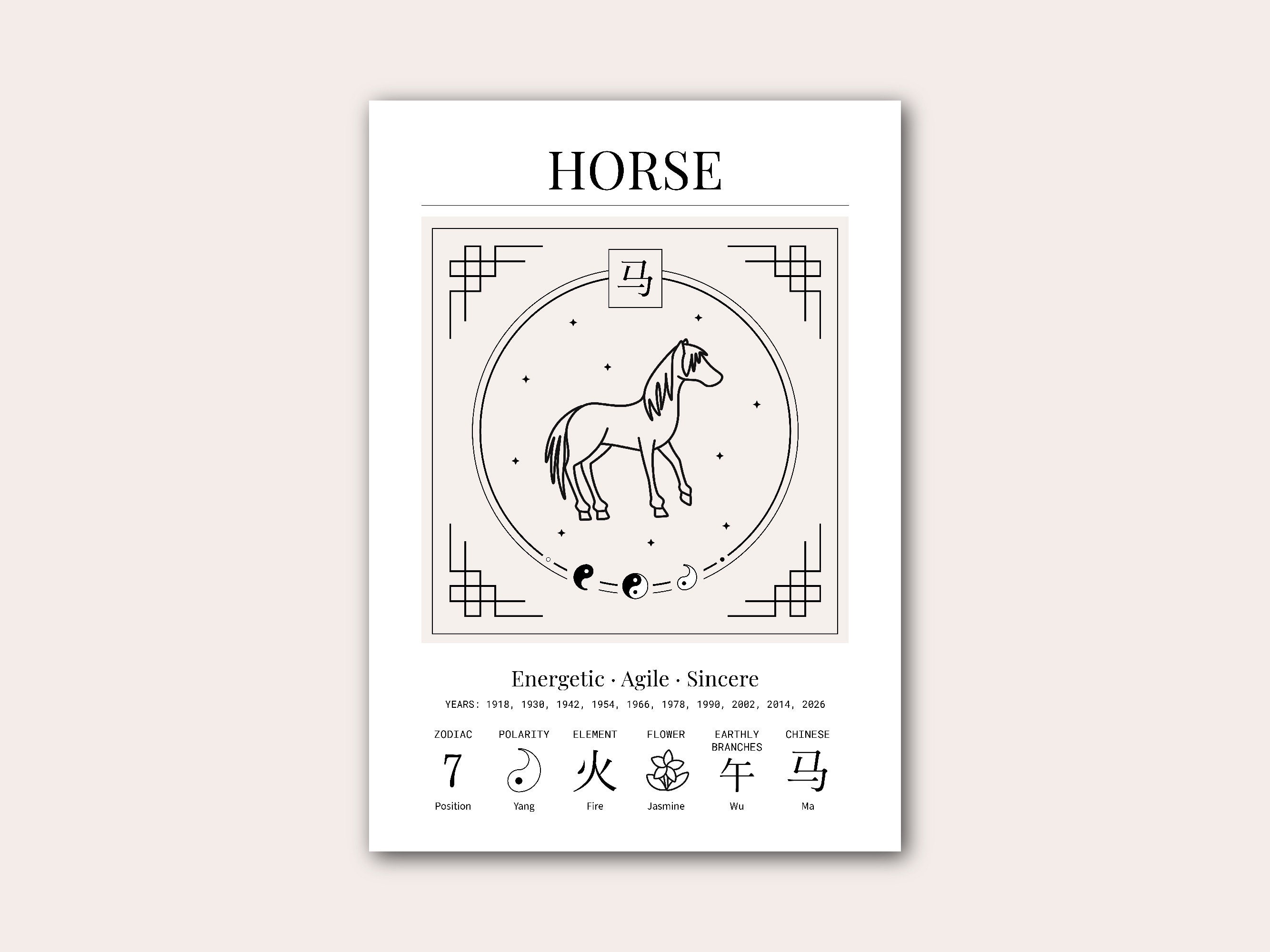 Chinese Horse Sign