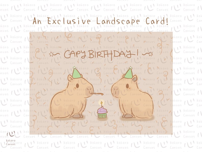 Capybara Card Bundle Digital Download Capybara Birthday Card Capybara ...