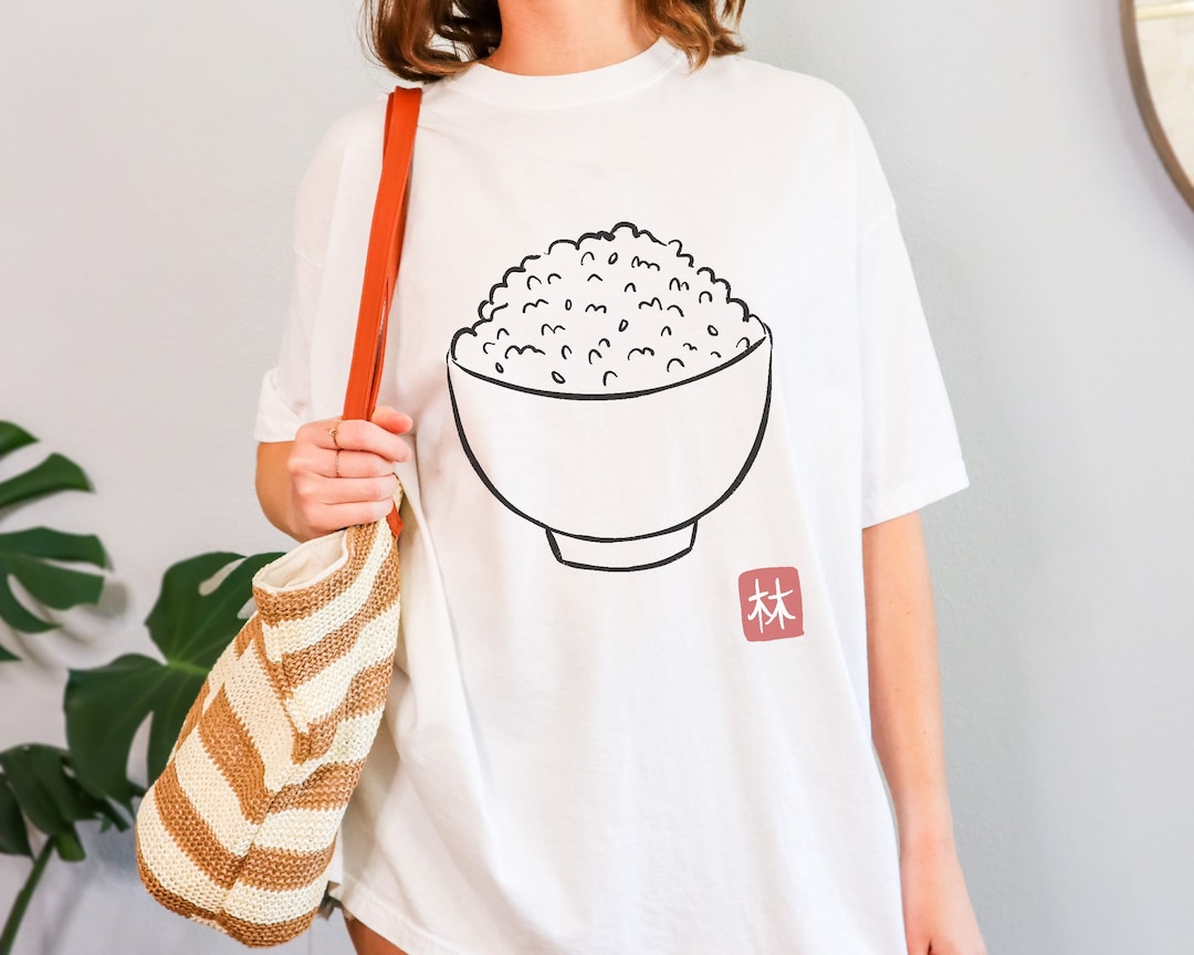 Rice Shirt Rice Bowl Tshirt Asian Food T Shirt Rice Graphic Tees Cute ...