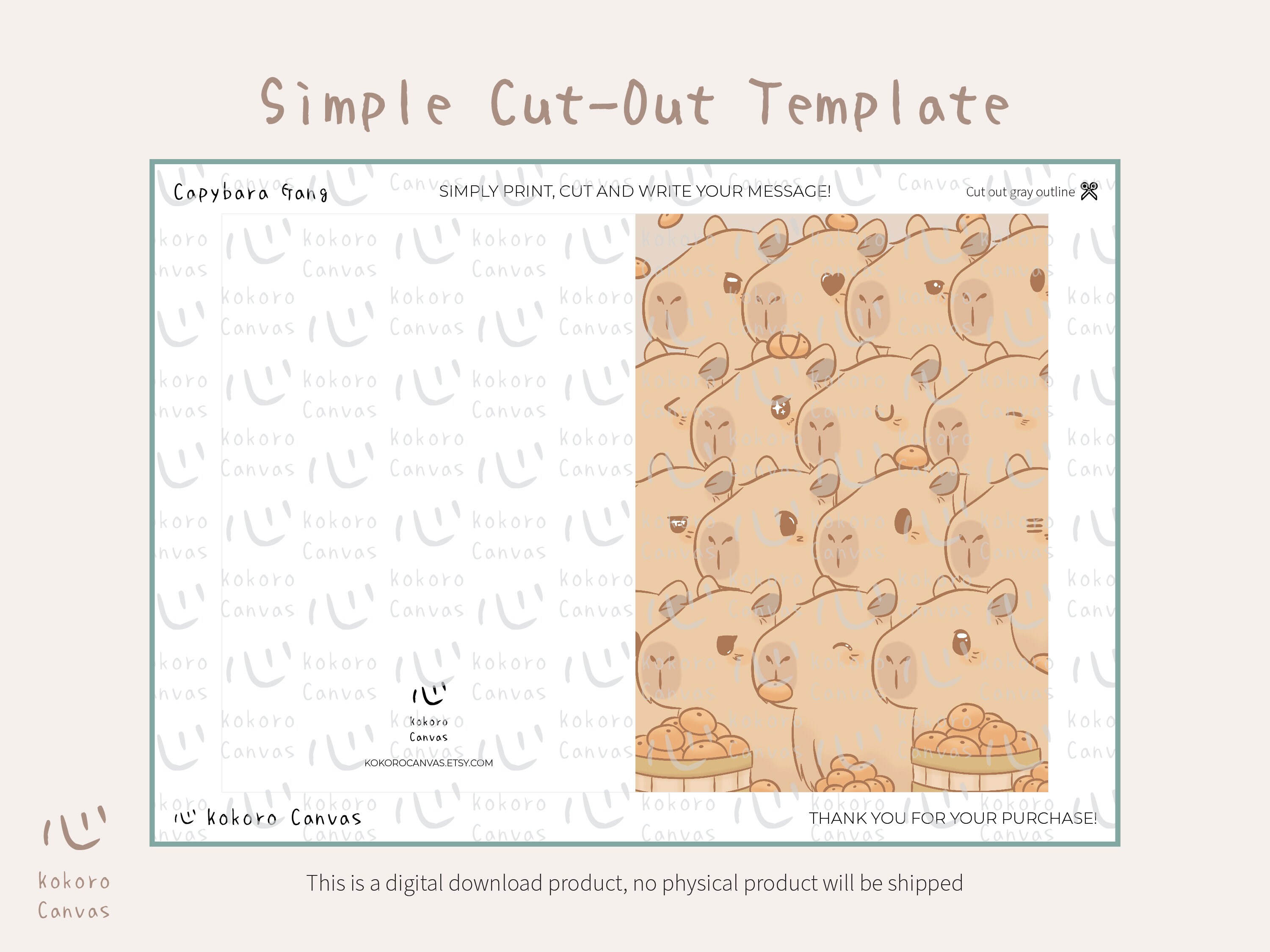 Gang Capybara Card Digital Download Capybara Birthday Card Greeting ...