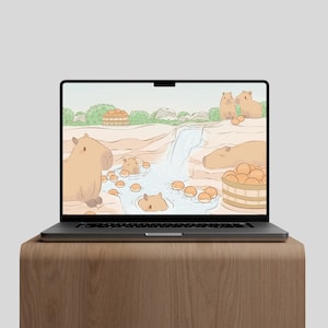 Cute Capybara Computer Wallpaper Digital Download Capybara Mandarin ...