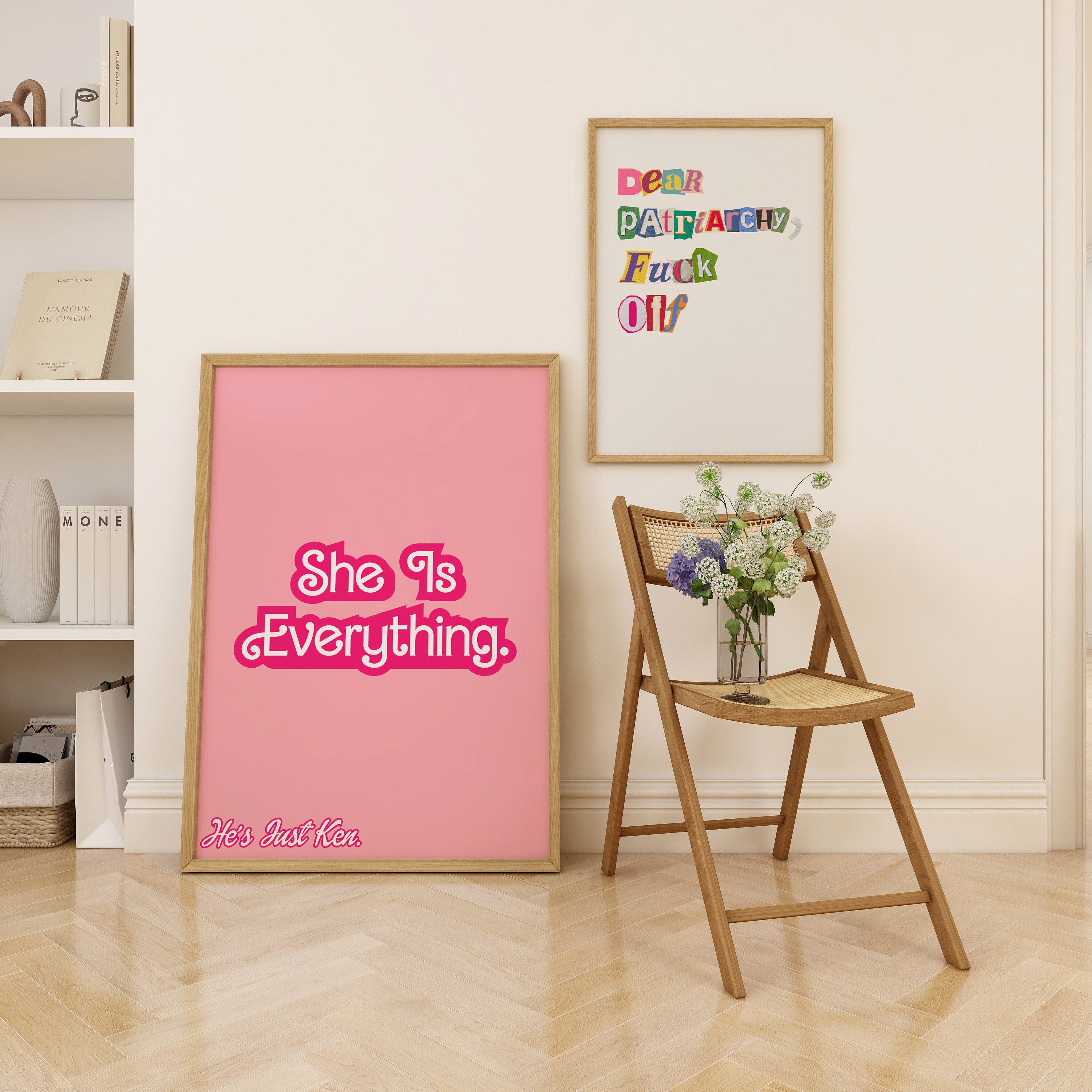 Barbie Feminist Political Print Poster, Girly Pink Gallery Wall Home ...
