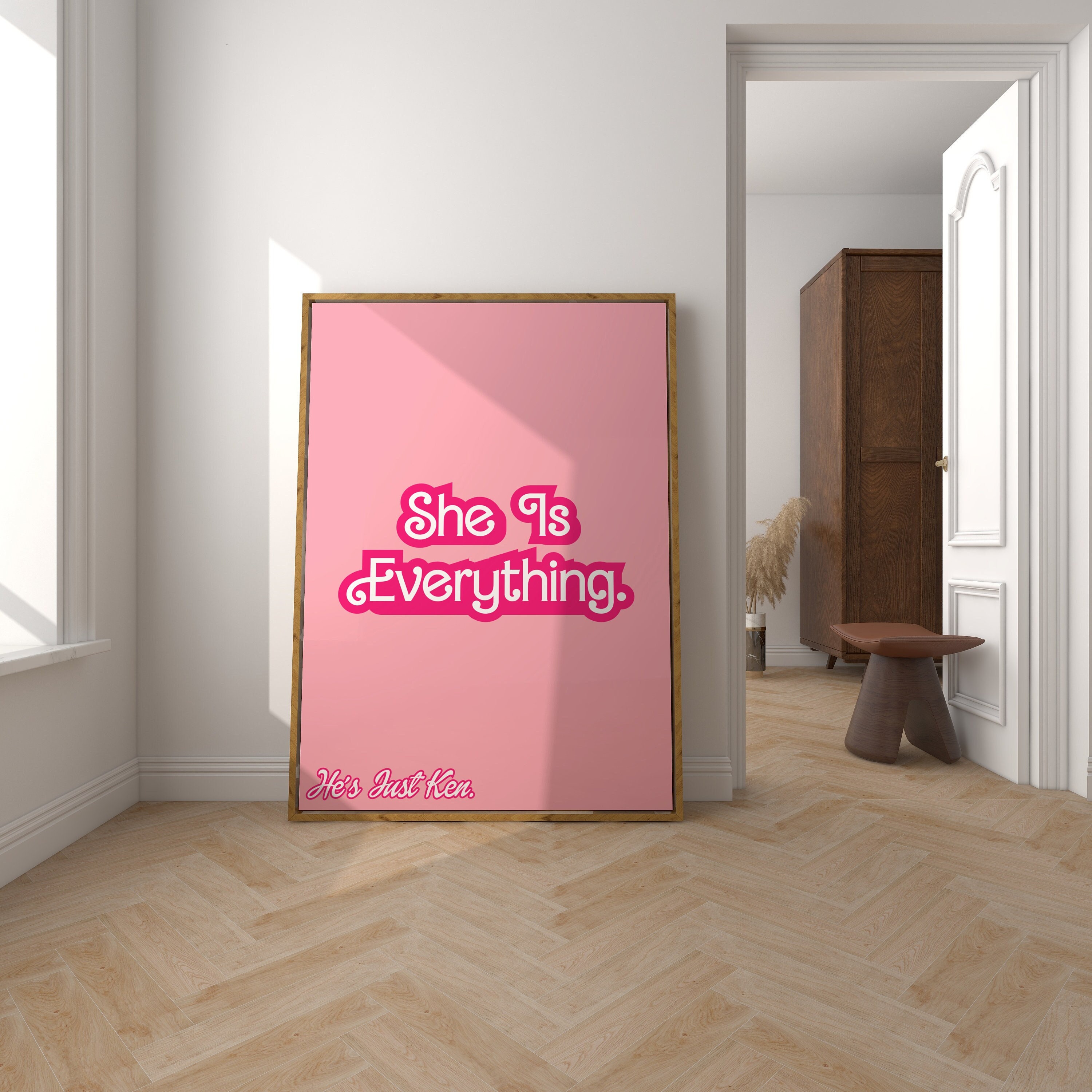 Barbie Feminist Political Print Poster, Girly Pink Gallery Wall Home ...