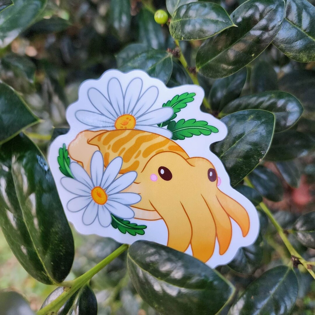 Cuttlefish Flower Vinyl Sticker - Etsy