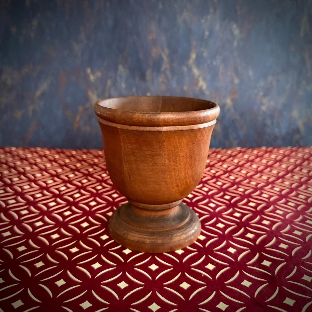 Antique Hand Turned Wood Cup - Etsy