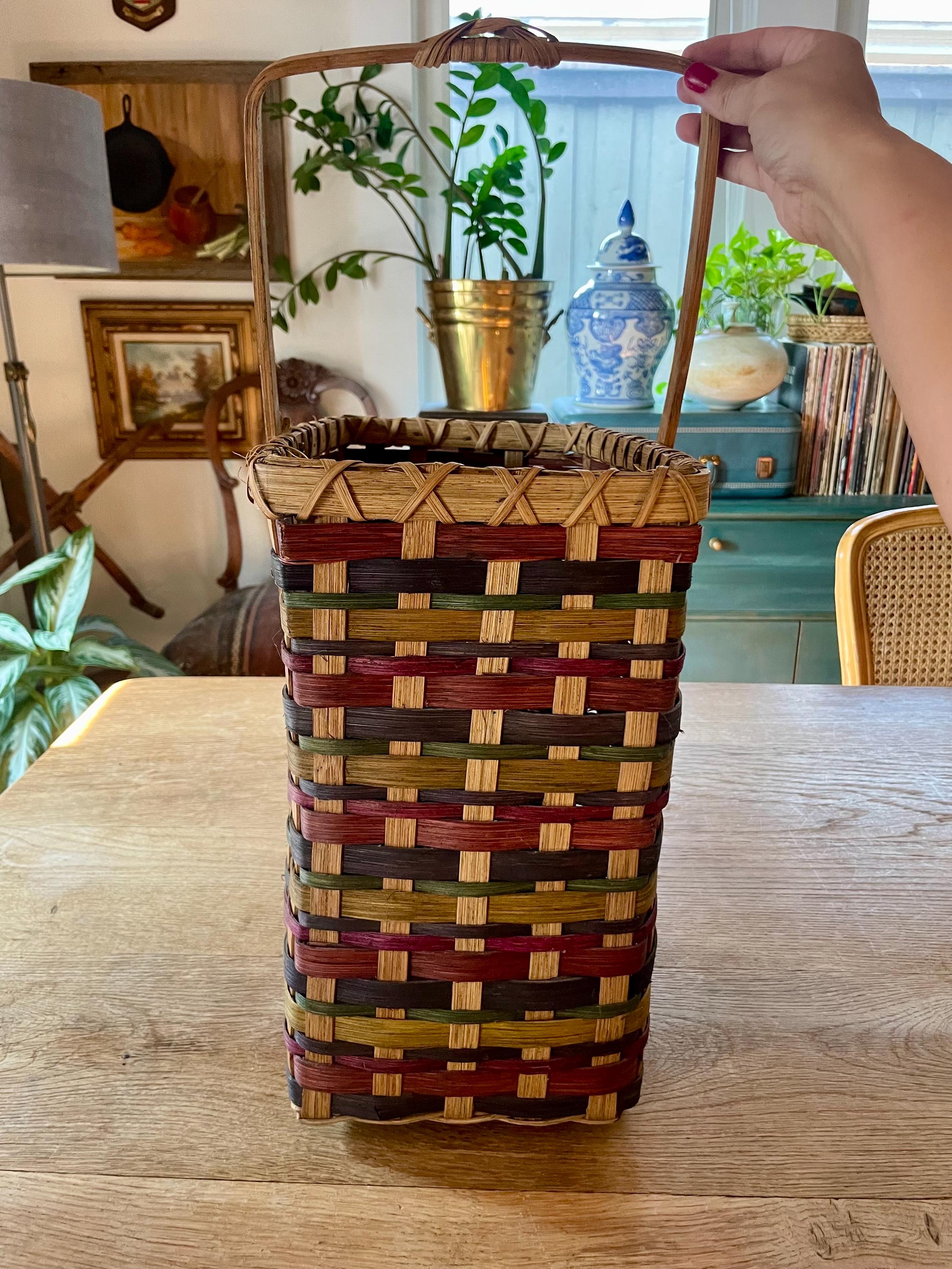 Vintage Stair Basket Woven Step - Etsy