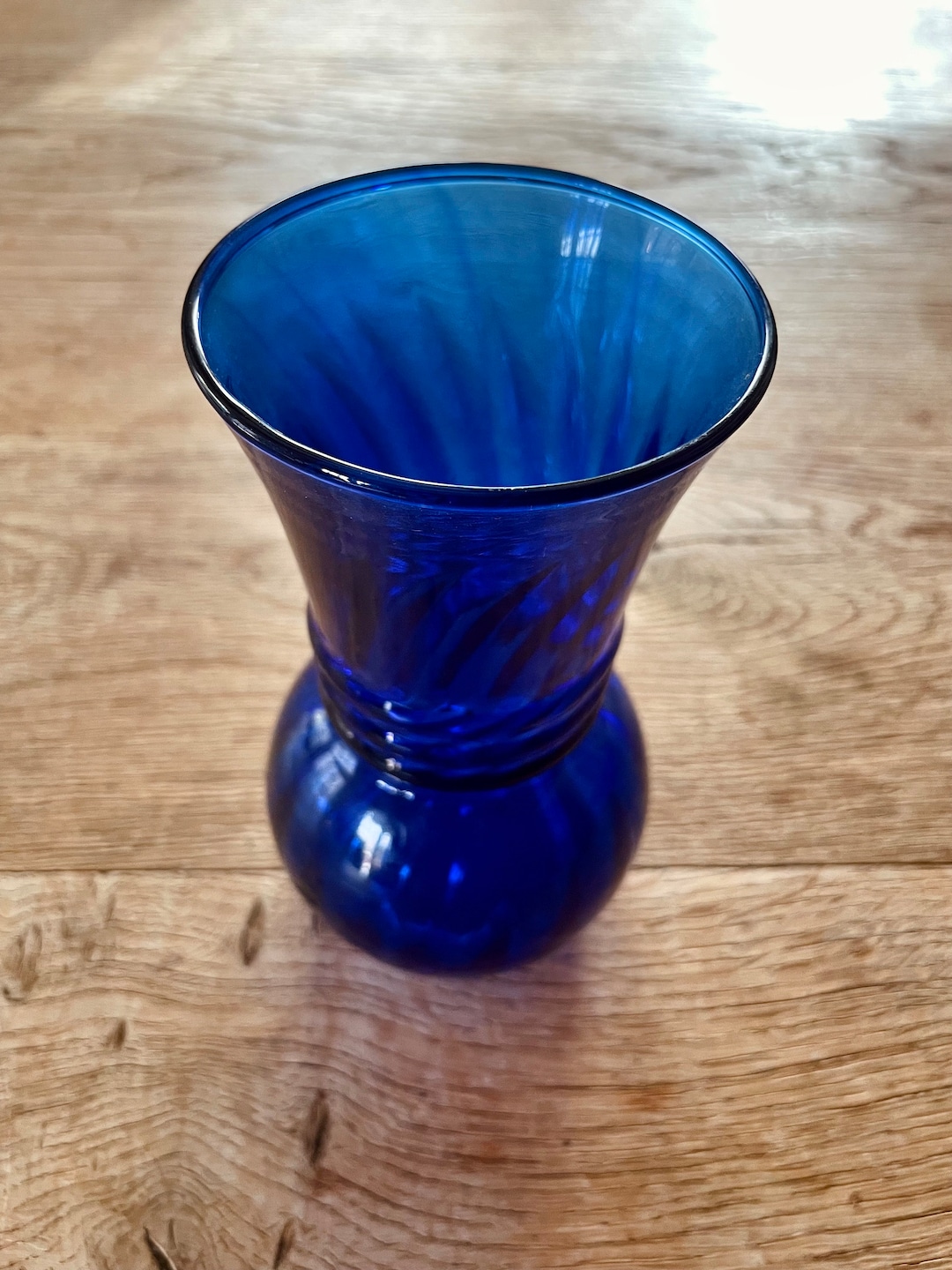 Cobalt Blue Indiana Glass Vase Vintage Retro - Etsy