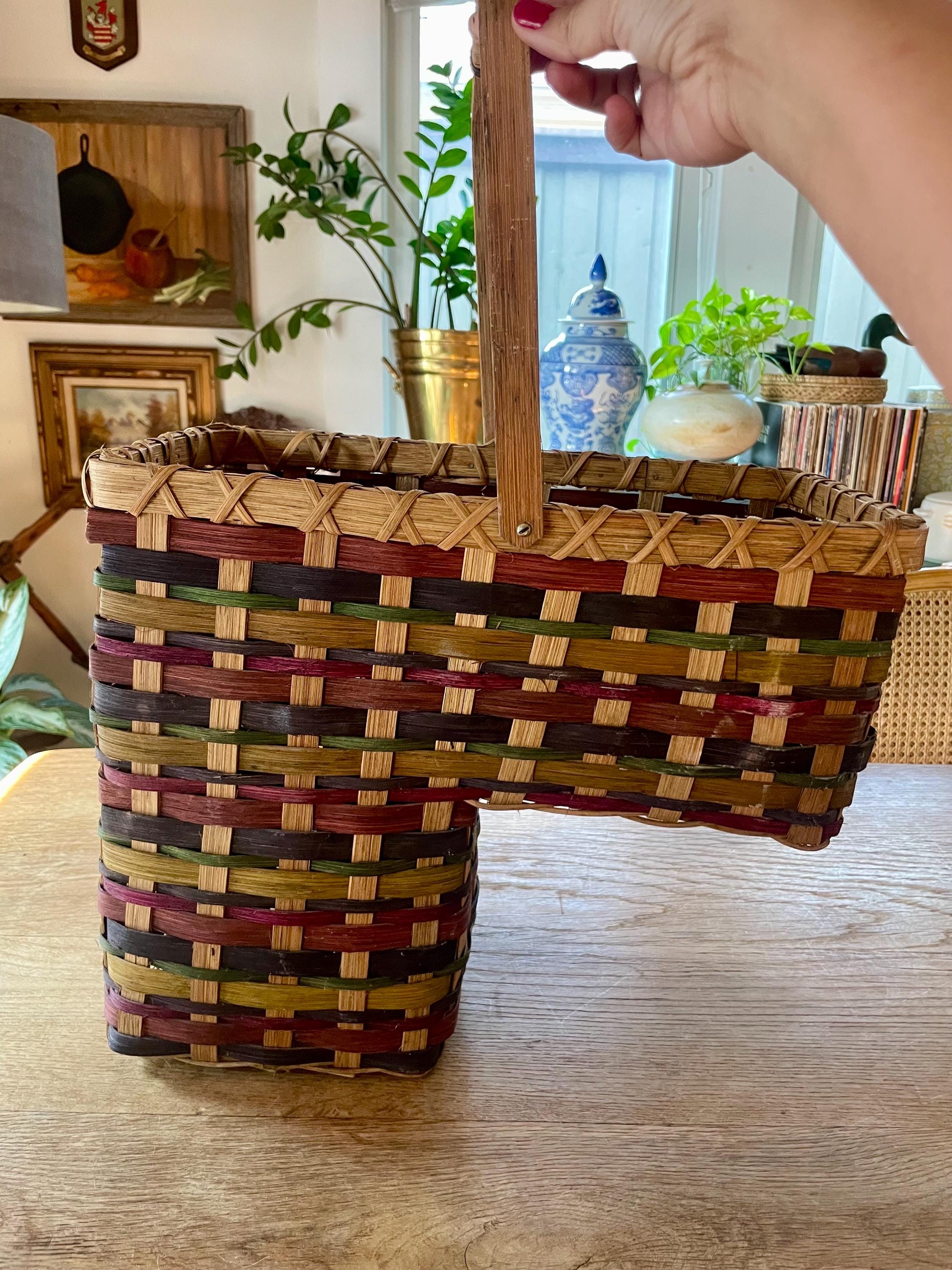 Vintage Stair Basket Woven Step - Etsy