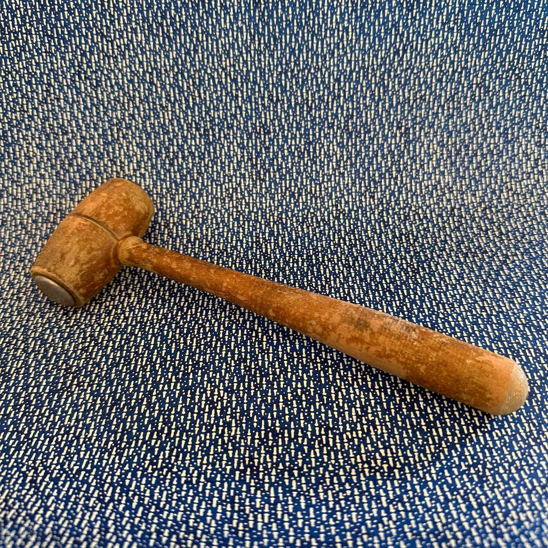 Antique Wood Mallet With Metal Head - Etsy