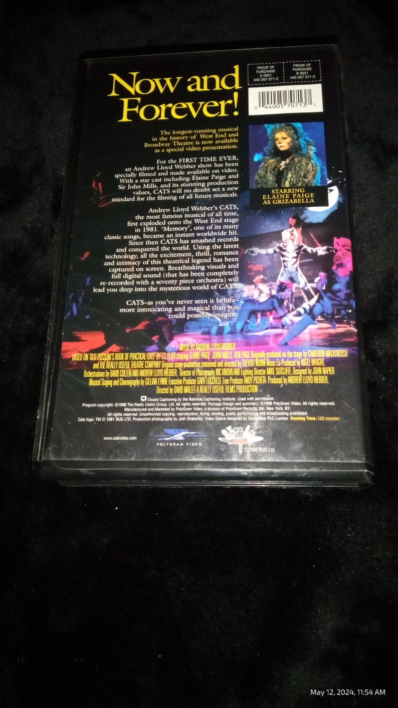 Cats the Musical VHS - Etsy