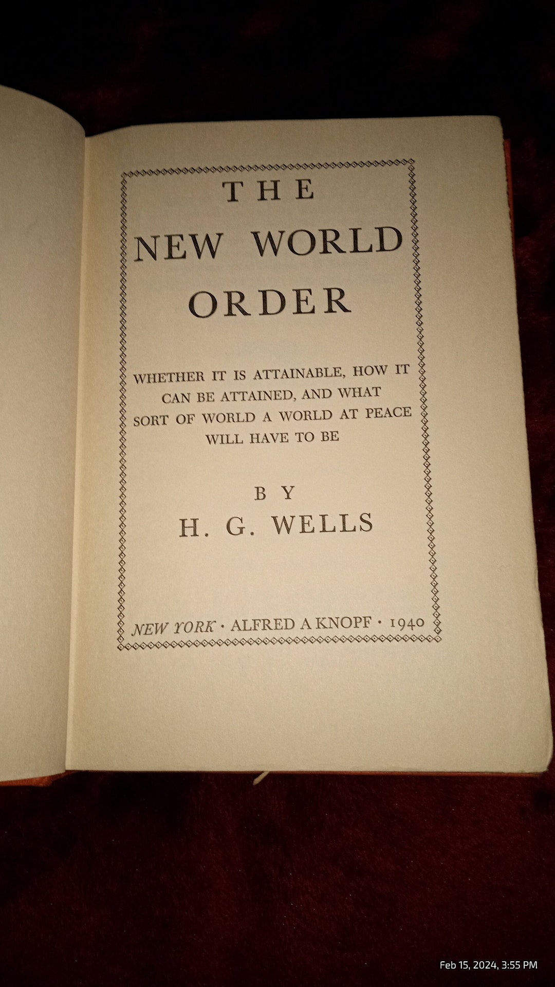 The New World Order Book by H.G. Wells - Etsy