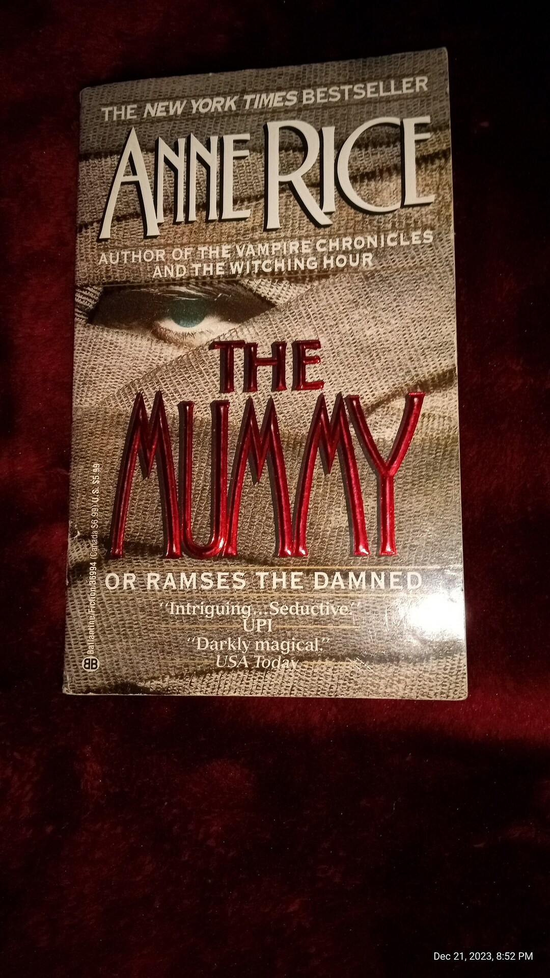 The Mummy Book by Anne Rice Horror Books - Etsy