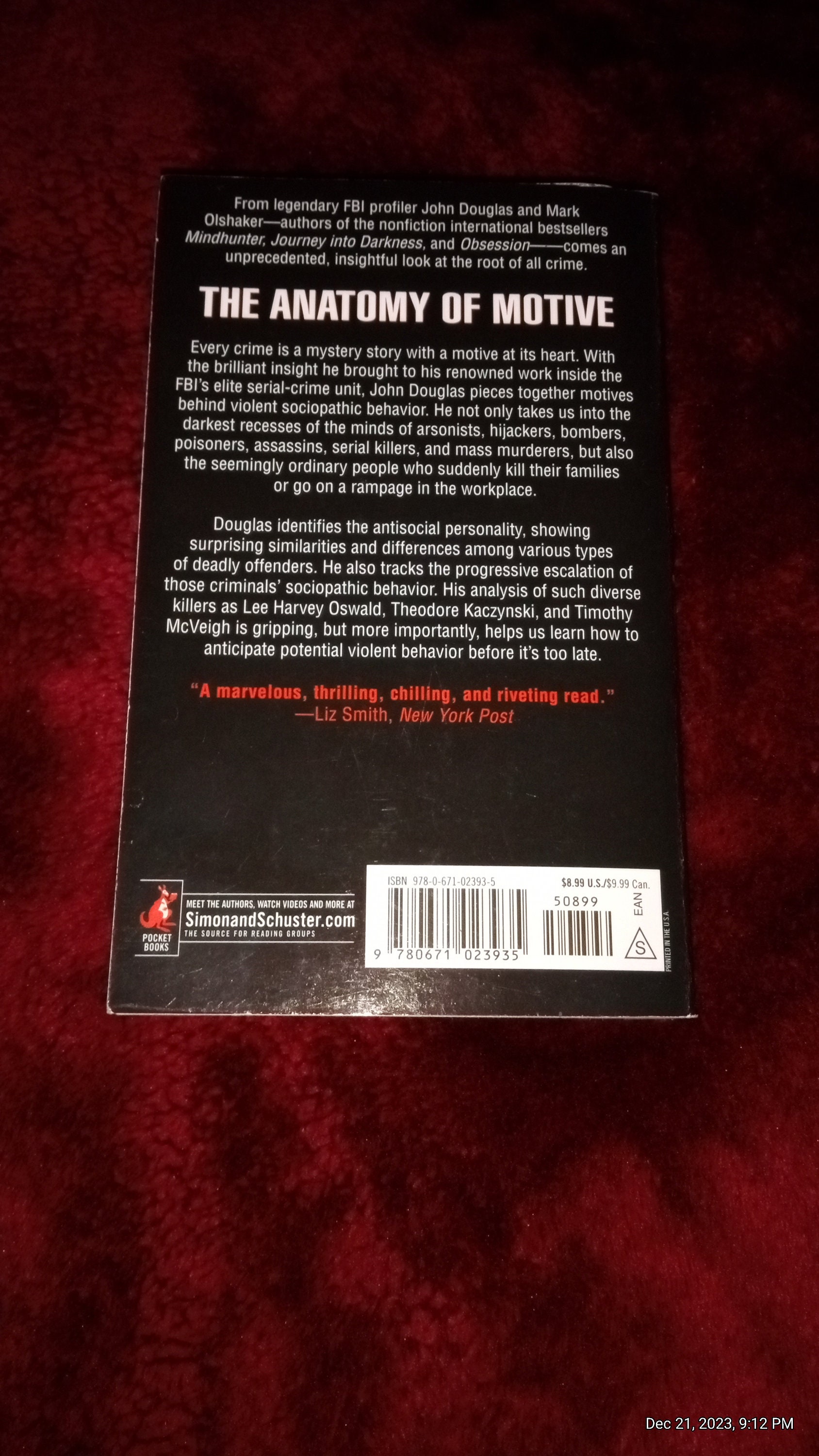 The Anatomy of Motive Book by John Douglas & Mark Olshaker True Crime ...