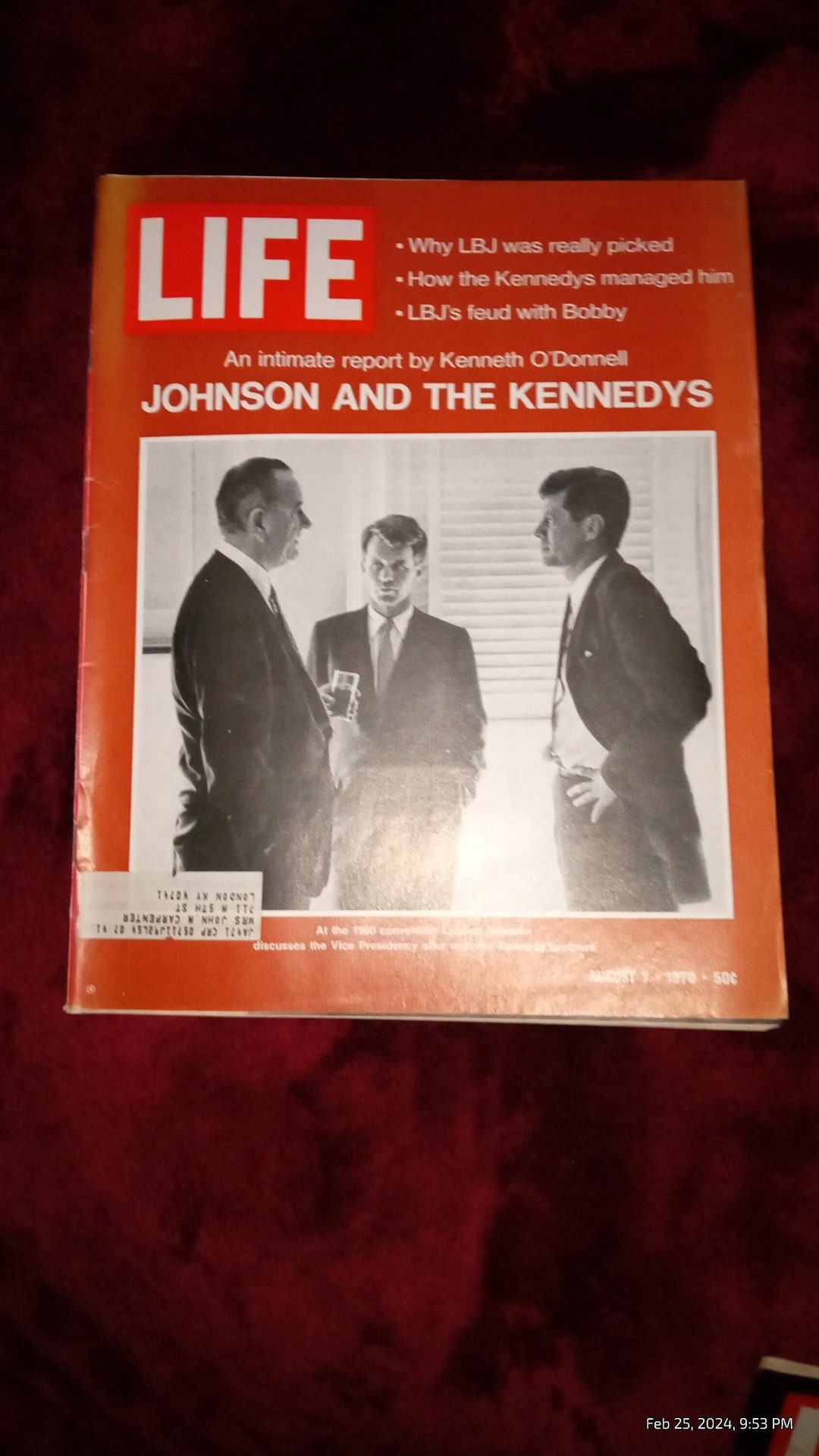 Life Magazine August 7, 1970 Johnson and the Kennedys - Etsy