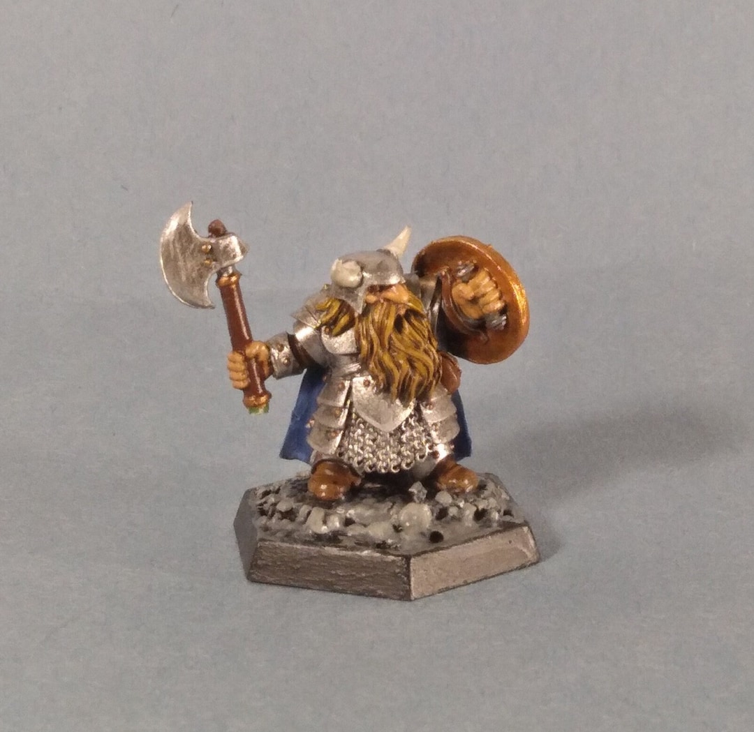 Painted Dwarf Warrior Miniature Male With Axe Armor Shield - Etsy