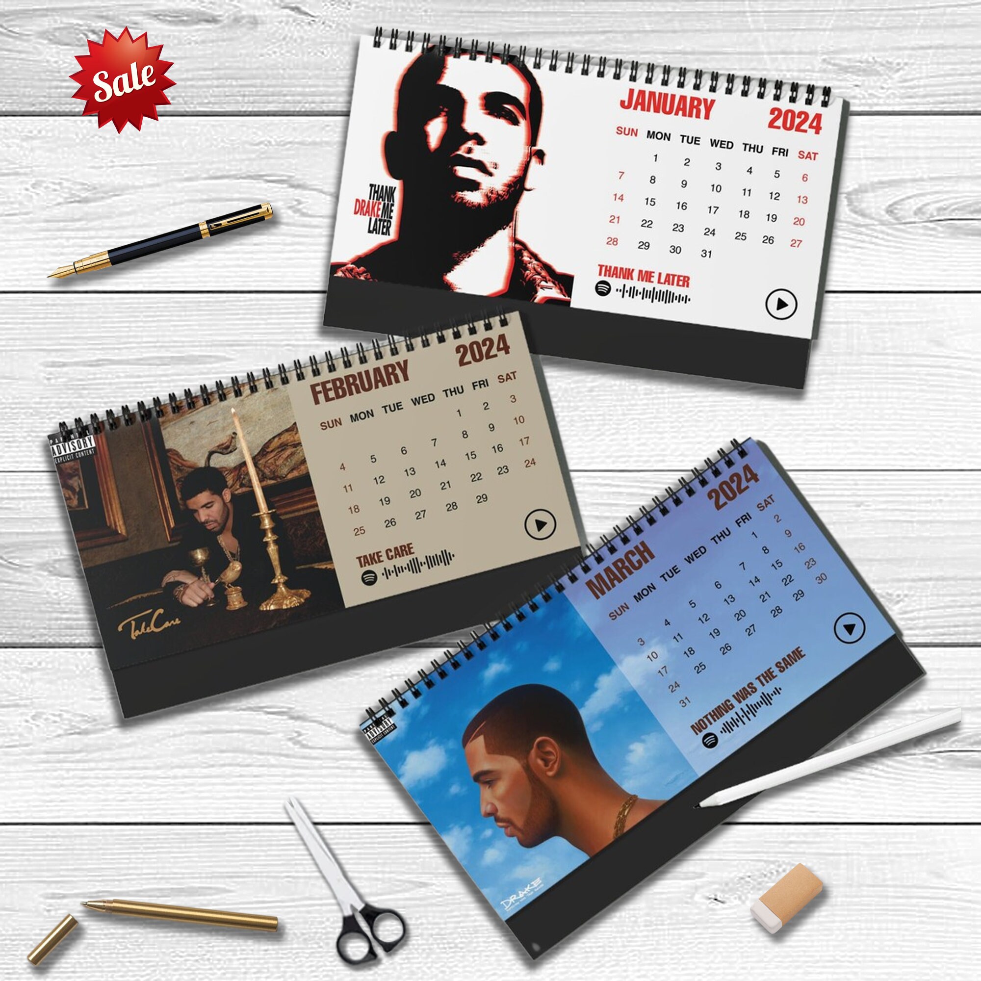 2024 Drake Desk Calendar, 2024 Drake Wall Calendar, Drake Album 2024 ...