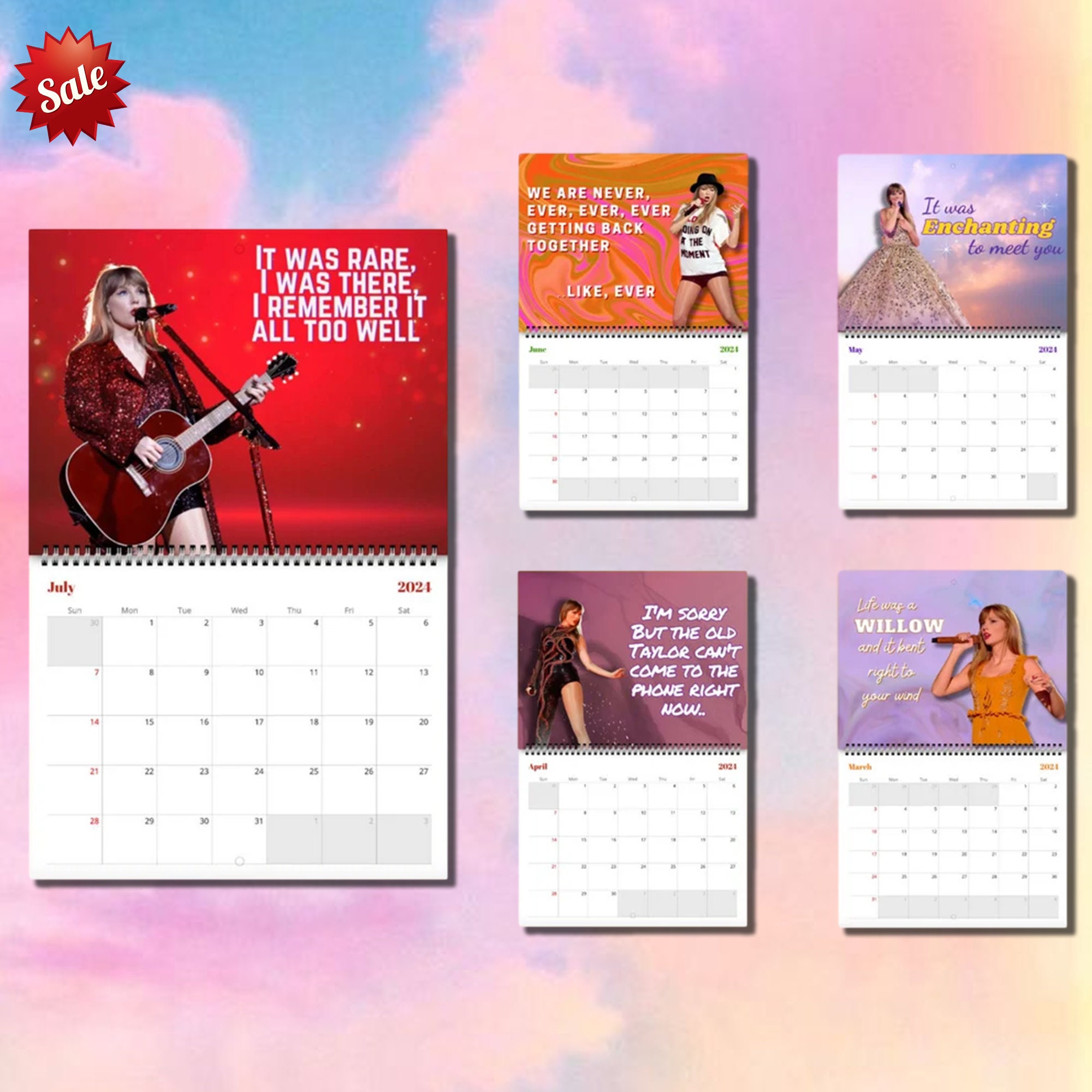 2024 Taylor Wall Calendar, Swift Eras Tour Inspired Desk Calendar ...