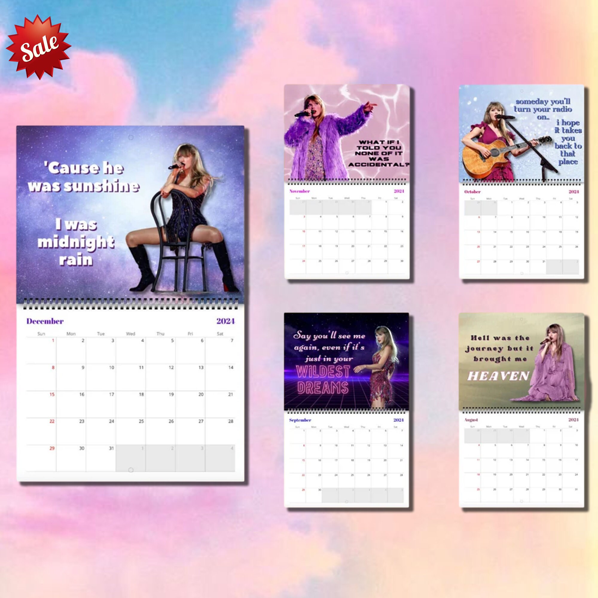 2024 Taylor Wall Calendar, Swift Eras Tour Inspired Desk Calendar ...