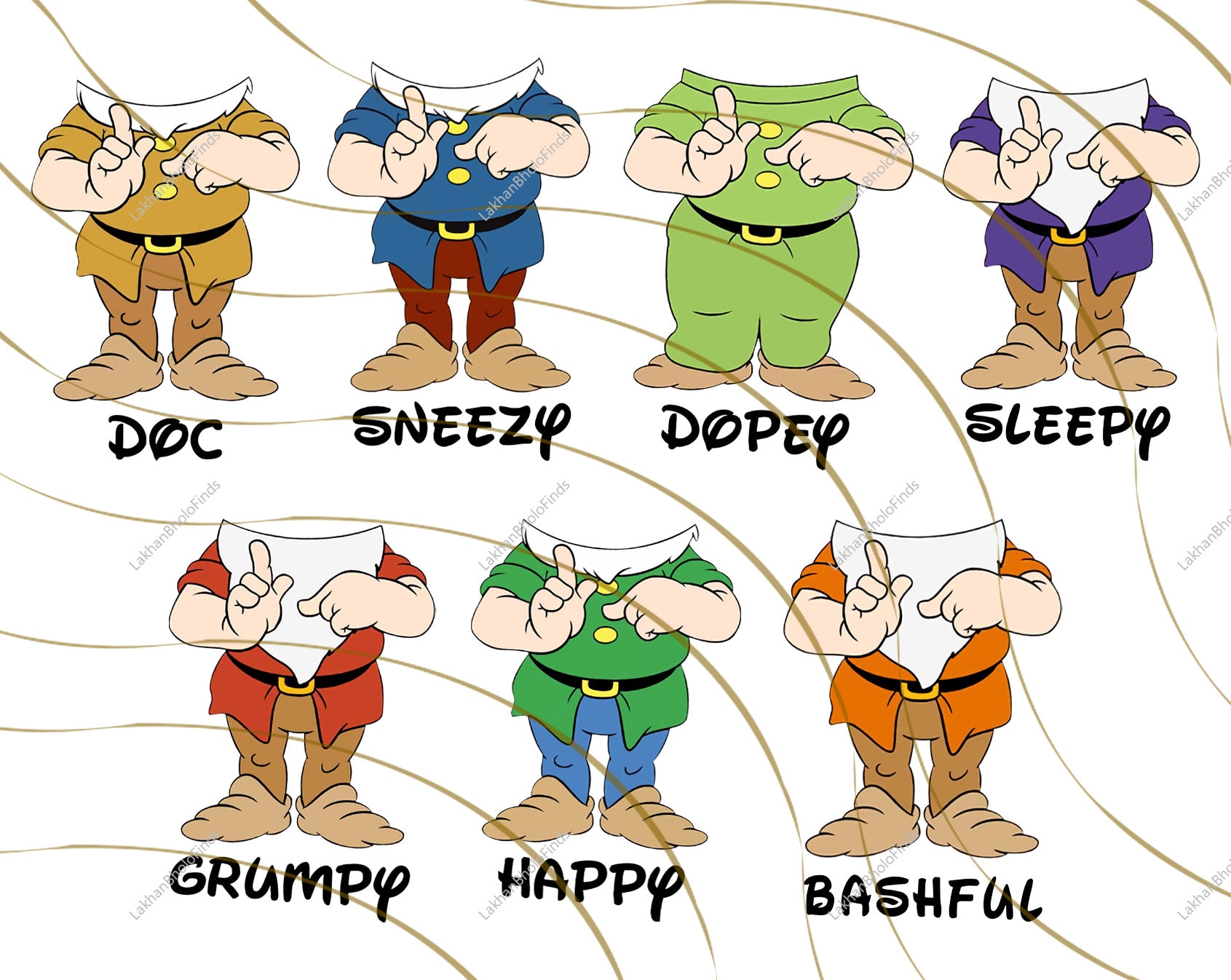 Seven Dwarfs PNG Bundle Seven Dwarfs Christmas Costume Seven - Etsy