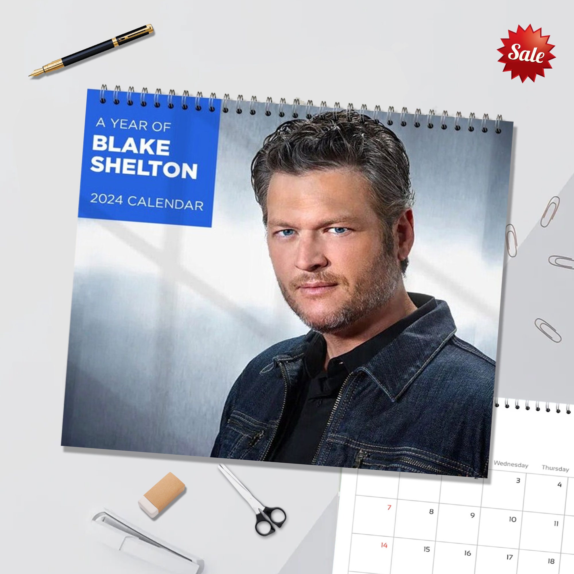 2024 Blake Shelton Wall Calendar, Blake Shelton 2024 Calendar sold by ...