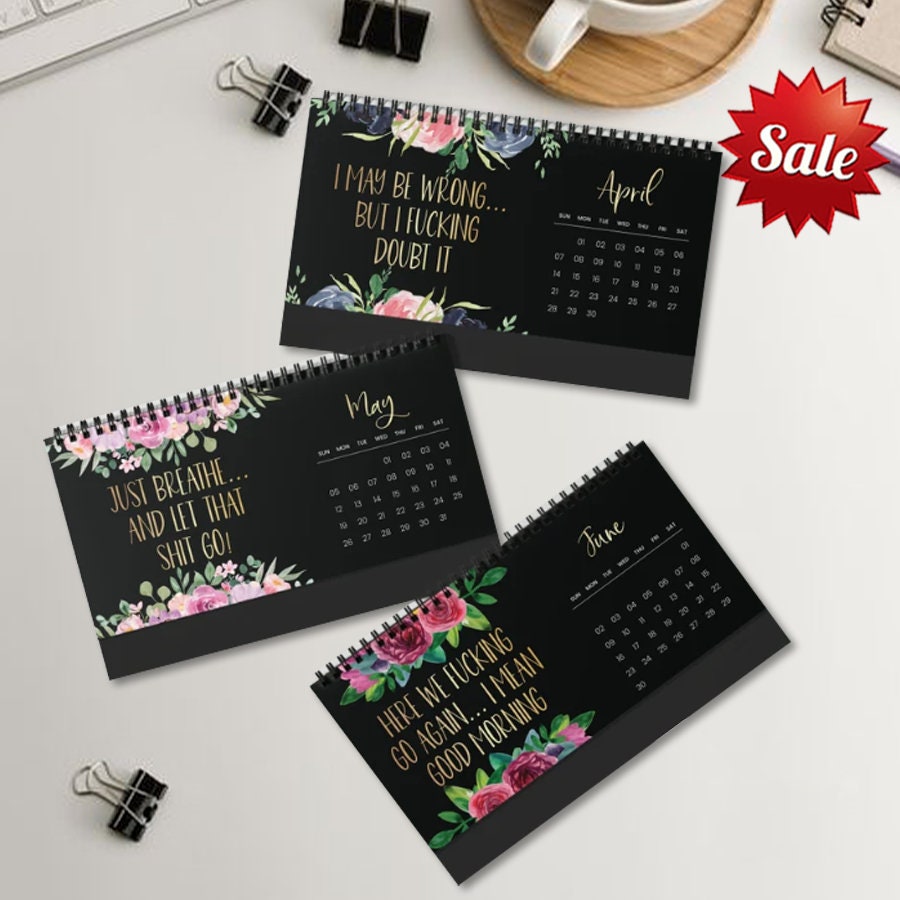 Funny Desk Calendar 2024 2024 Desk Calendar Sweary Calendar - Etsy Canada