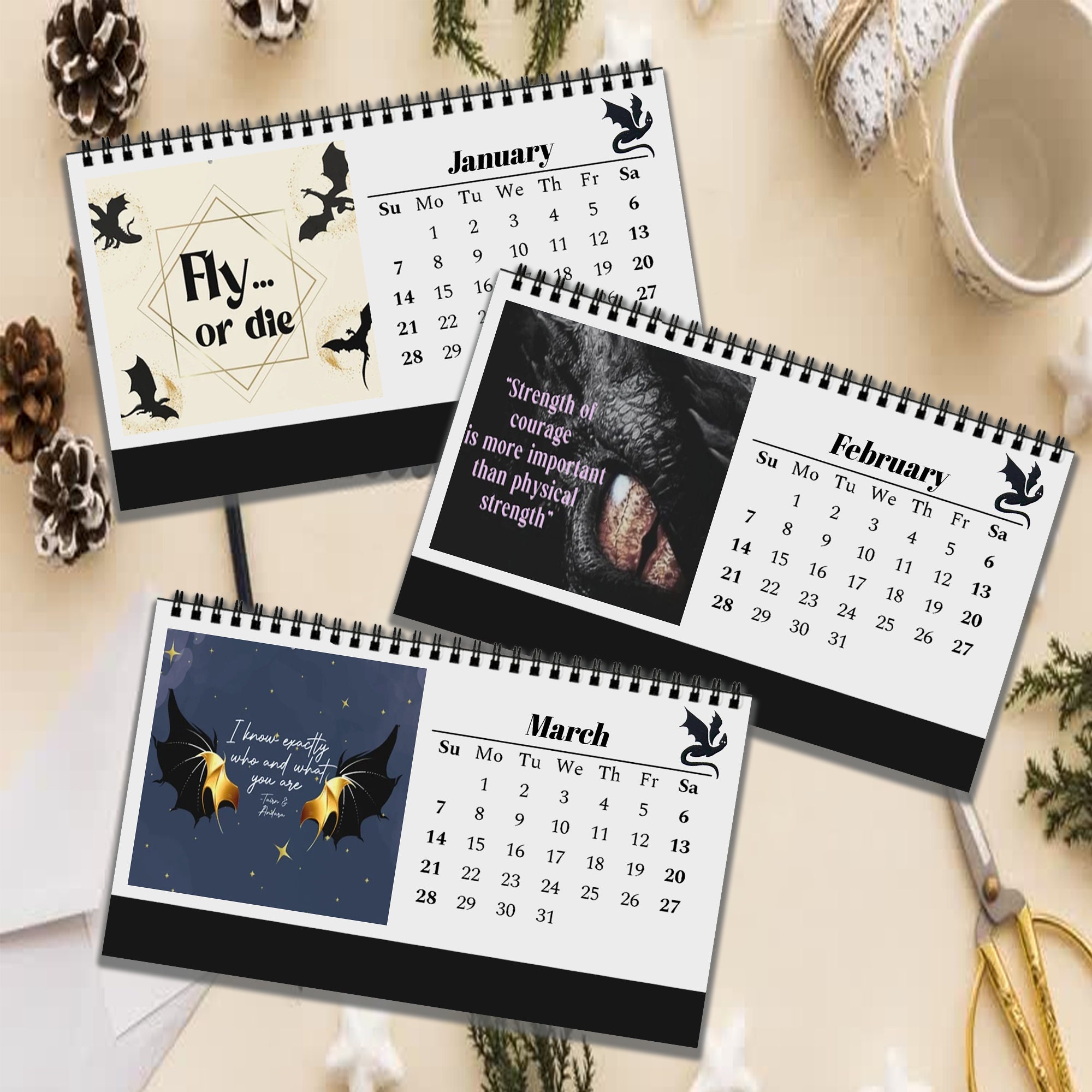 Fourth Wing Desk Calendar 2024, Desk Calendar 2024 sold by John ...