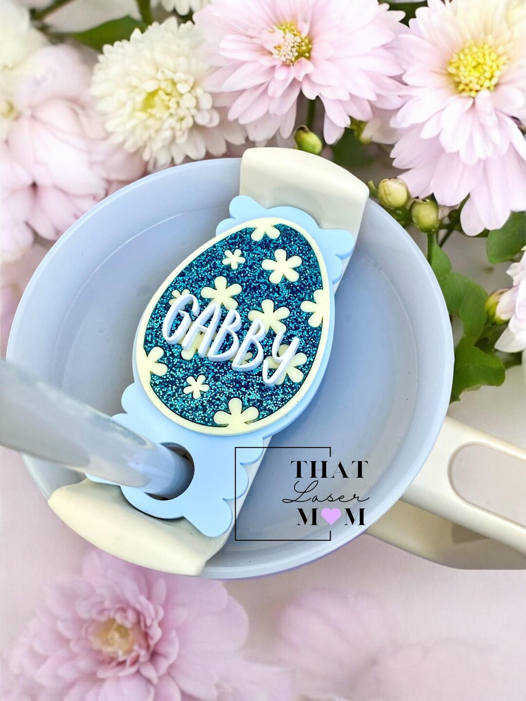 Personalized Easter Egg Stanley Topper: Spring Tumbler Name Plate (20 ...