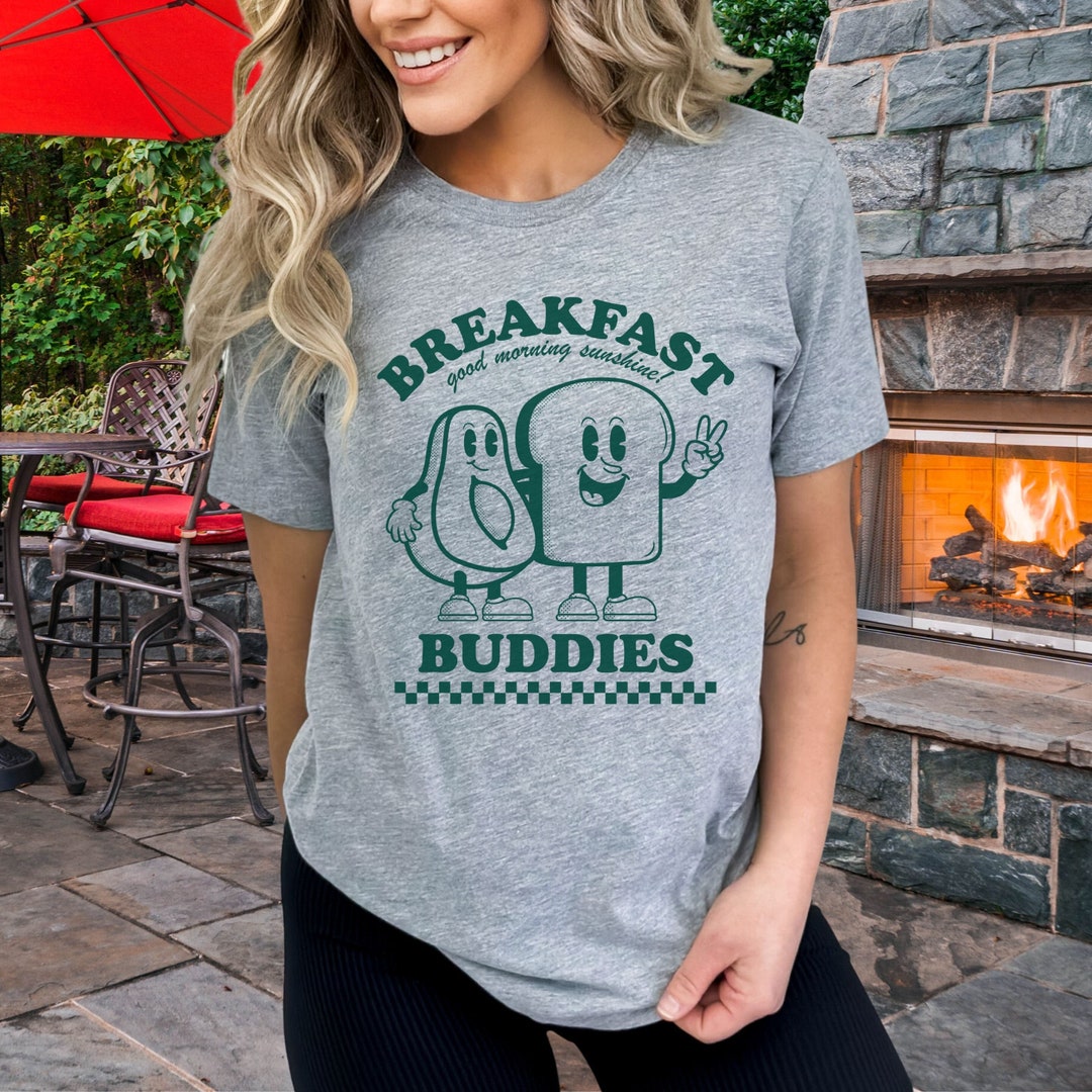 Retro Avocado Toast Breakfast Buddies Tee, Vintage Breakfast Club Shirt ...