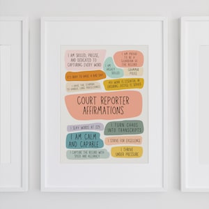 Court Reporter Wall Art Voicewriter Positive Affirmations for ...