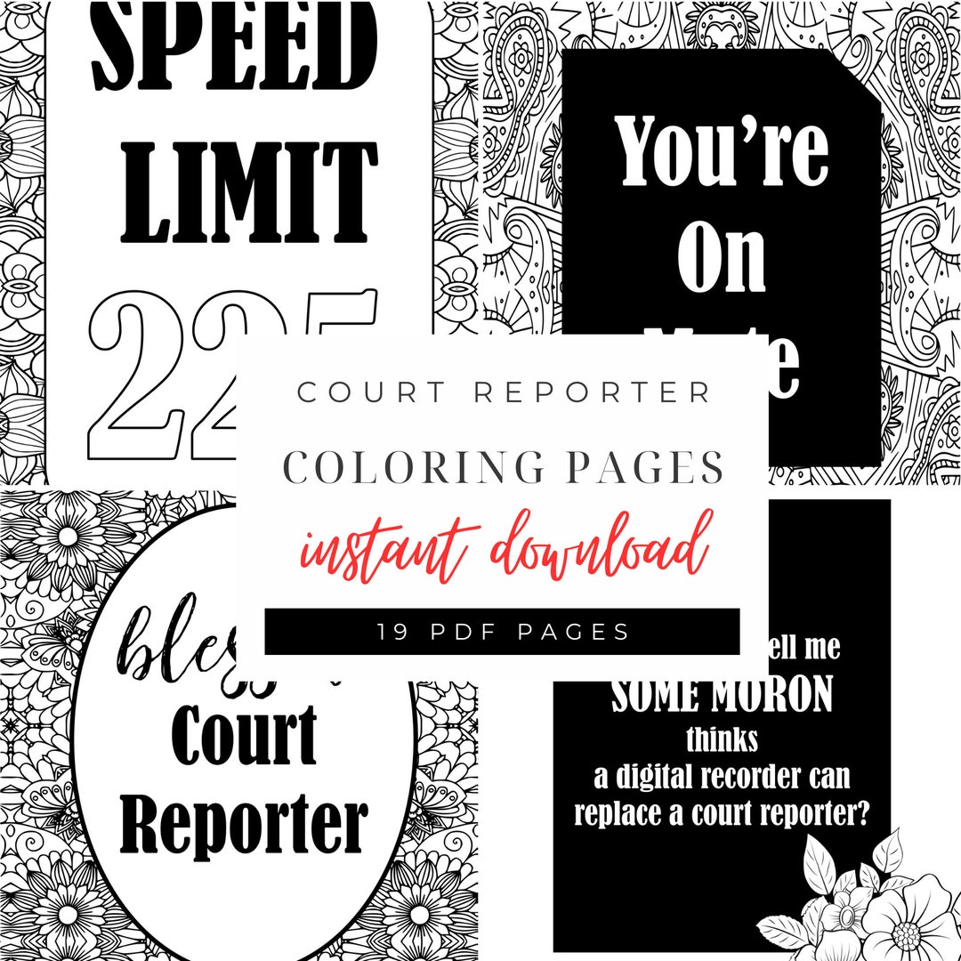 Court Reporter Coloring Pages for Stenographer Gift Court Reporting ...