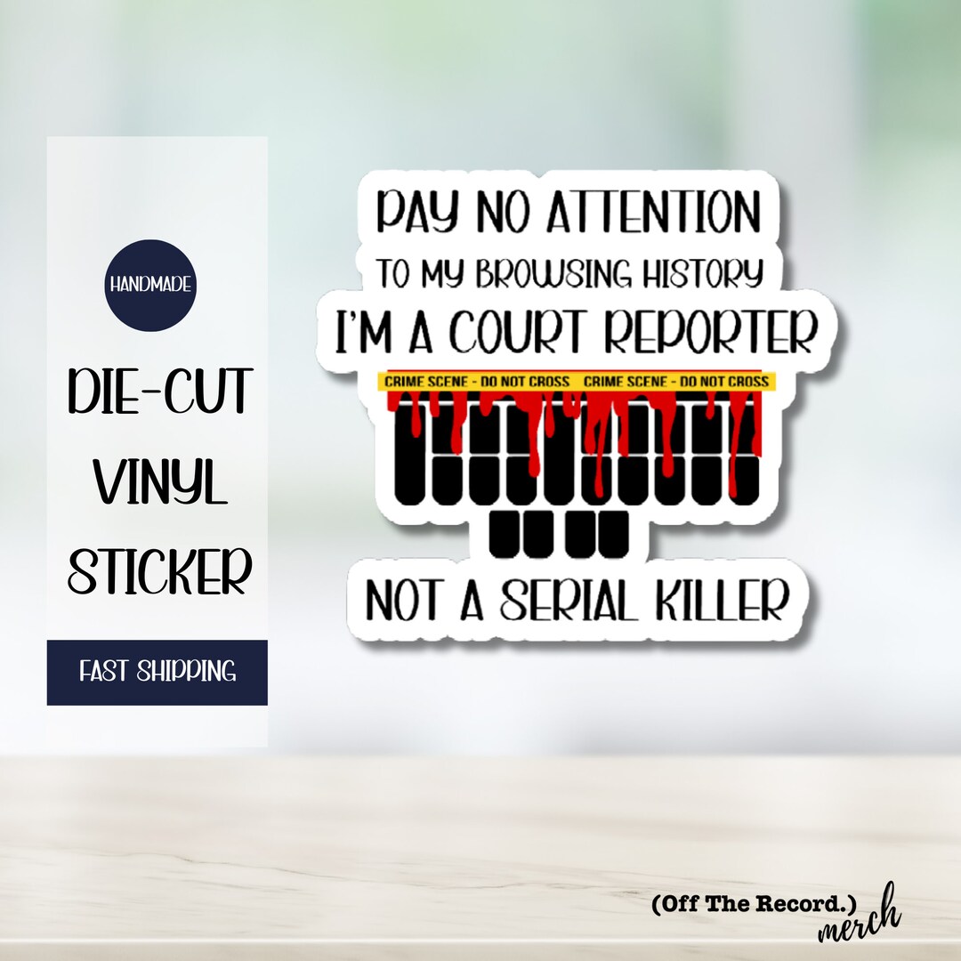 Stenographer Sticker for Laptop Vinyl Decal for Steno Court Reporter ...
