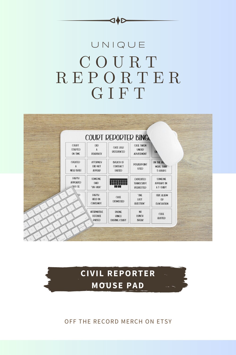 Court Reporter Mouse Pad for Civil Court Stenographers - Steno Gifts ...