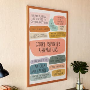 Court Reporter Wall Art Voicewriter Positive Affirmations for ...