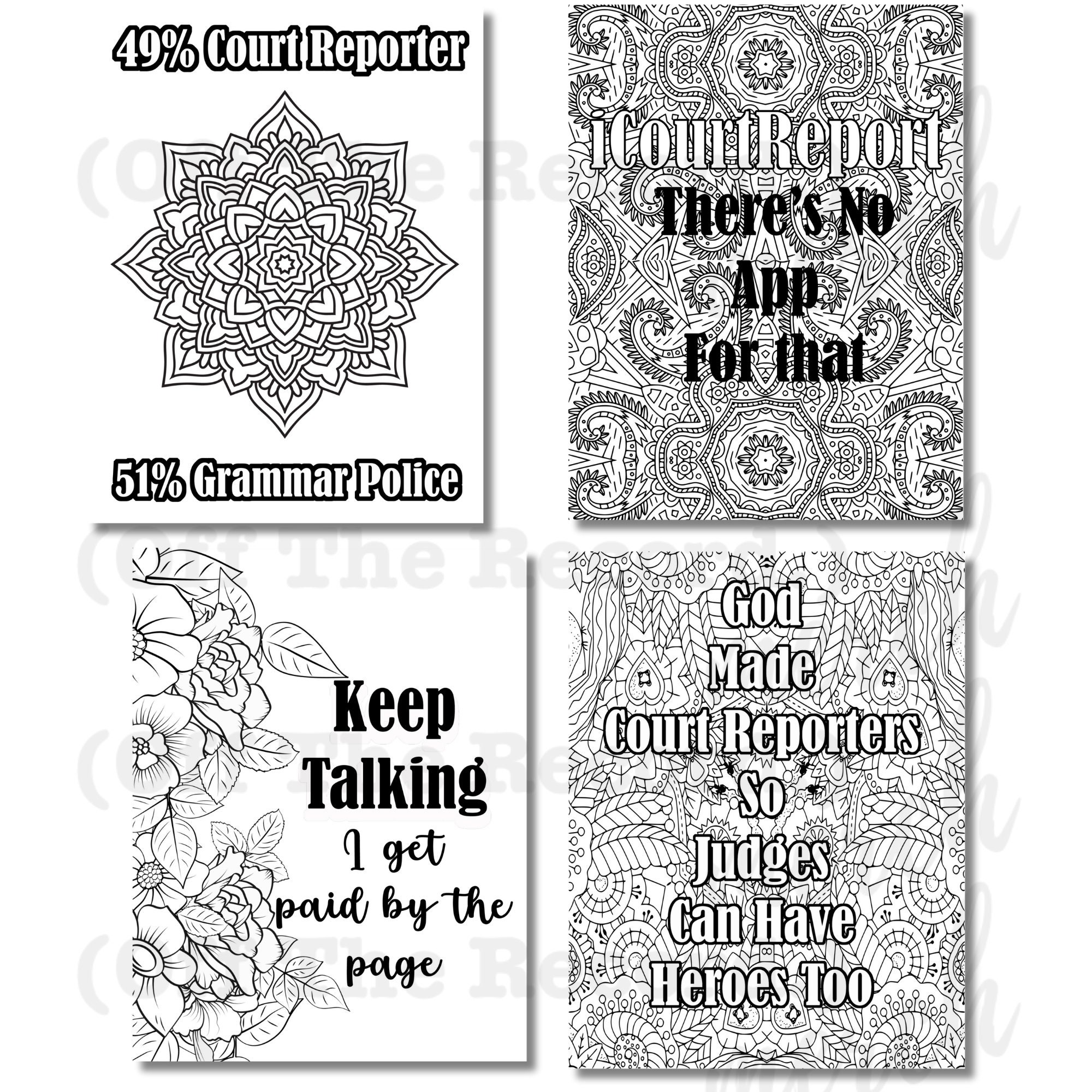 Court Reporter Coloring Pages for Stenographer Gift Court Reporting ...