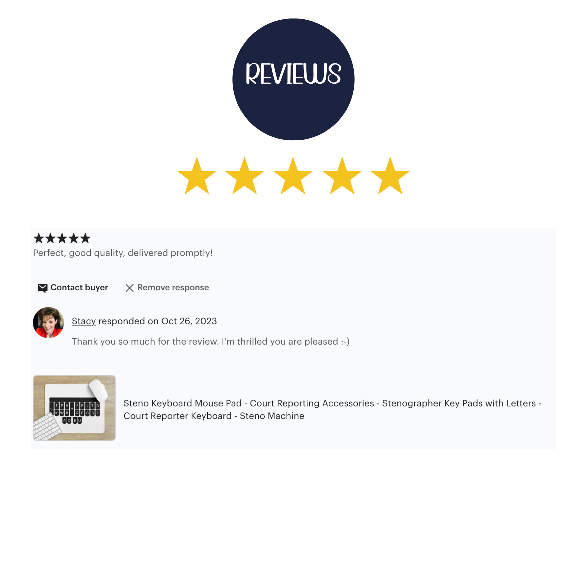 Steno Keyboard Mouse Pad for Stenographer Court Reporting Accessories ...