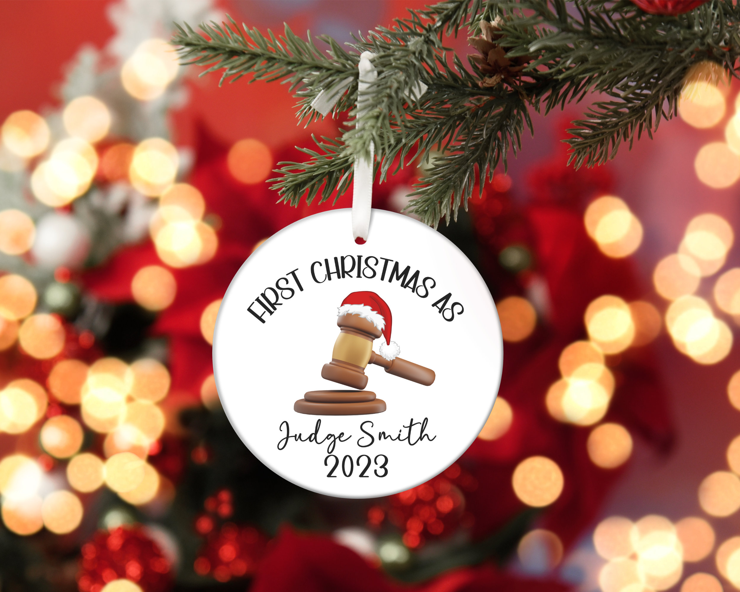 Judge Gifts for Christmas, Personalized Christmas Ornament for Newly ...