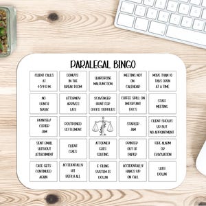 Paralegal Bingo Mousepad: Funny Law Office Gift - Etsy