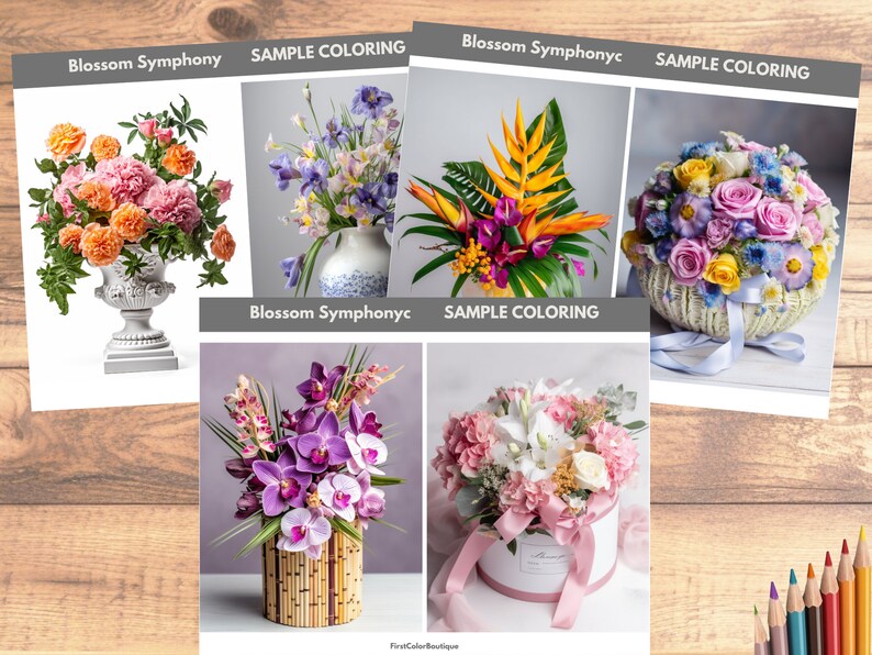 Blossom Symphony Coloring Book Printable Coloring Page for Adult ...