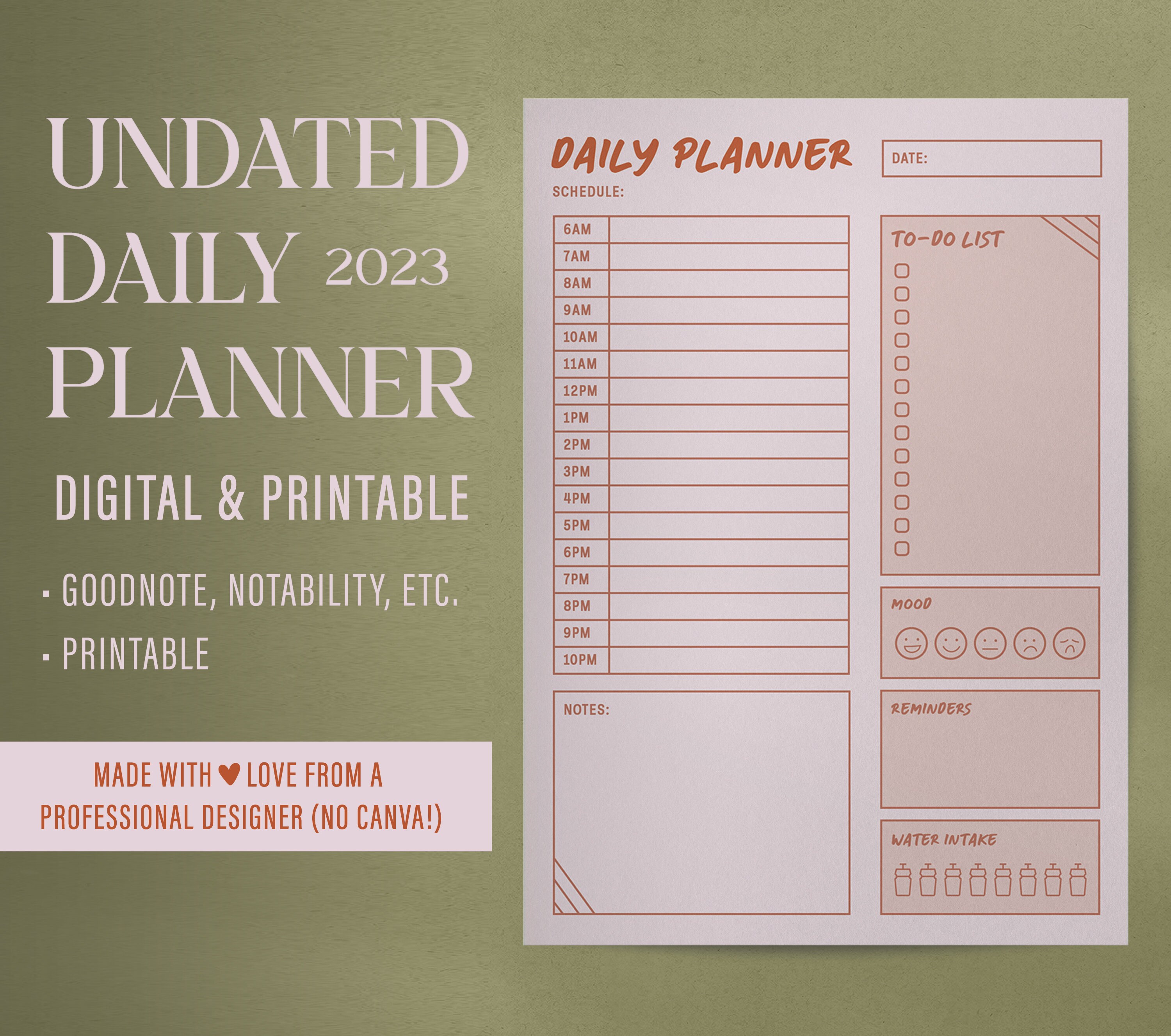 Undated Goodnotes Planner, Daily Digital Planner, Goodnotes Template ...