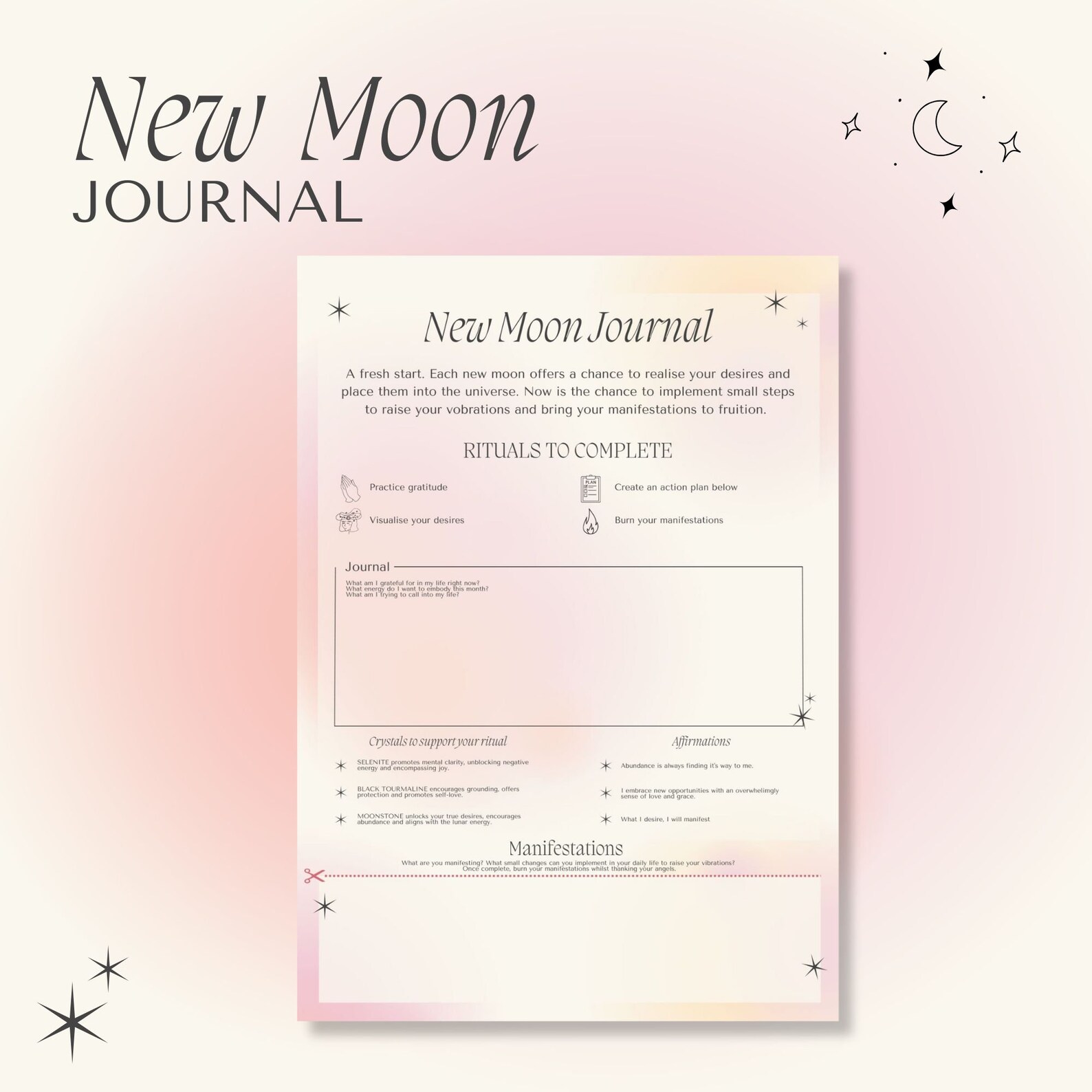Moon Ritual Journal | Full Moon Ritual Planner | New Moon Ritual ...