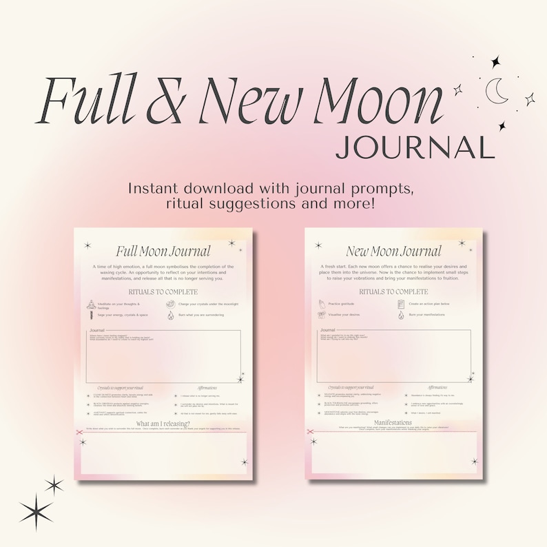 Moon Ritual Journal | Full Moon Ritual Planner | New Moon Ritual ...