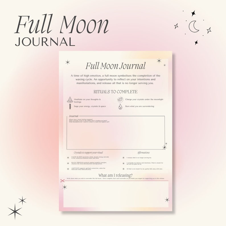 Moon Ritual Journal | Full Moon Ritual Planner | New Moon Ritual ...