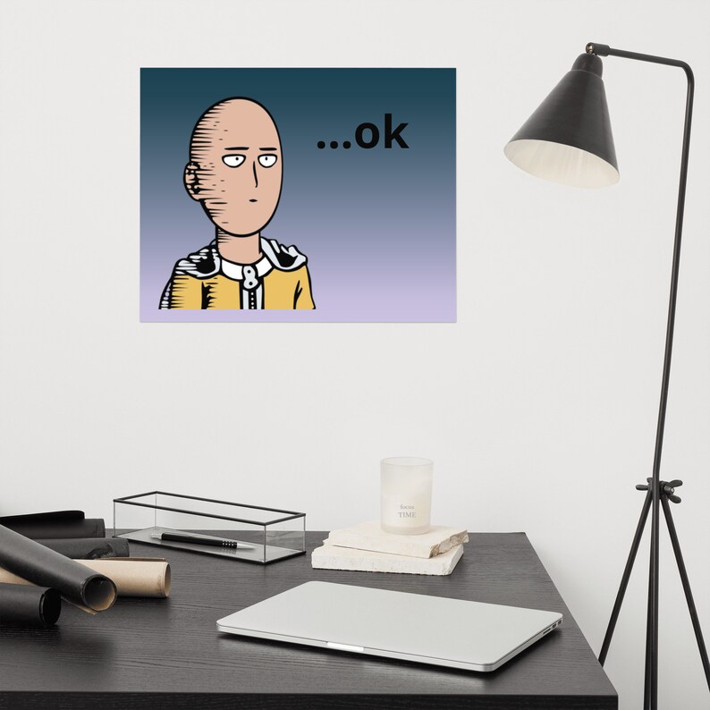 One Punch Man Saitama 'OK' Matte Print Poster. - Etsy