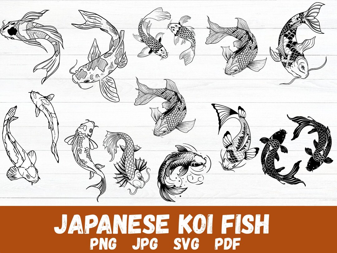Japanese Koi Fish Clipart: SVG, PNG, Cricut Cut File (digital Download ...