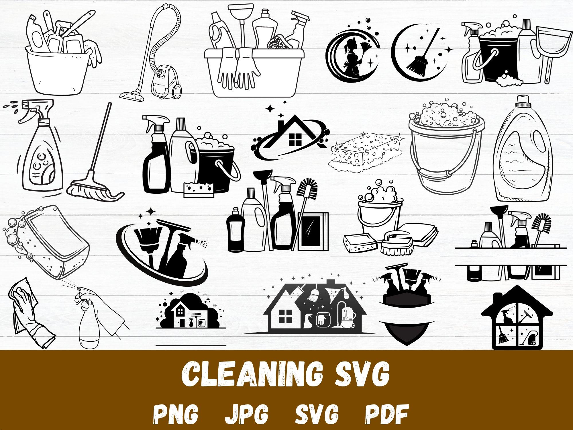 Cleaning SVG Bundle: Housekeeping Clipart, Vector Files (instant ...