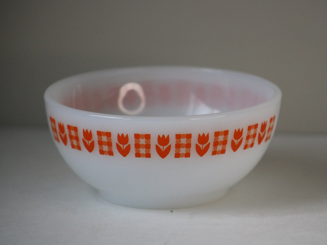 Vintage Termocrisa Orange Tulip Gingham Cereal Bowl - Etsy