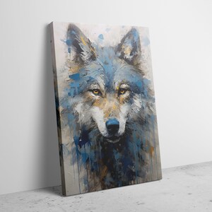 Wolf Abstract Wall Art Canvas | Wolf Modern Art Nature Painting Print ...