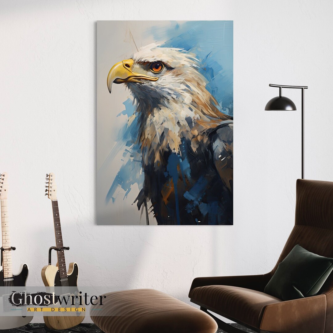 Eagle Abstract Wall Art Canvas | Bald Eagle Modern Art Nature Painting ...