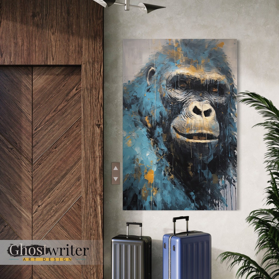 Gorilla Abstract Wall Art Canvas | Gorilla Modern Art Nature Painting ...