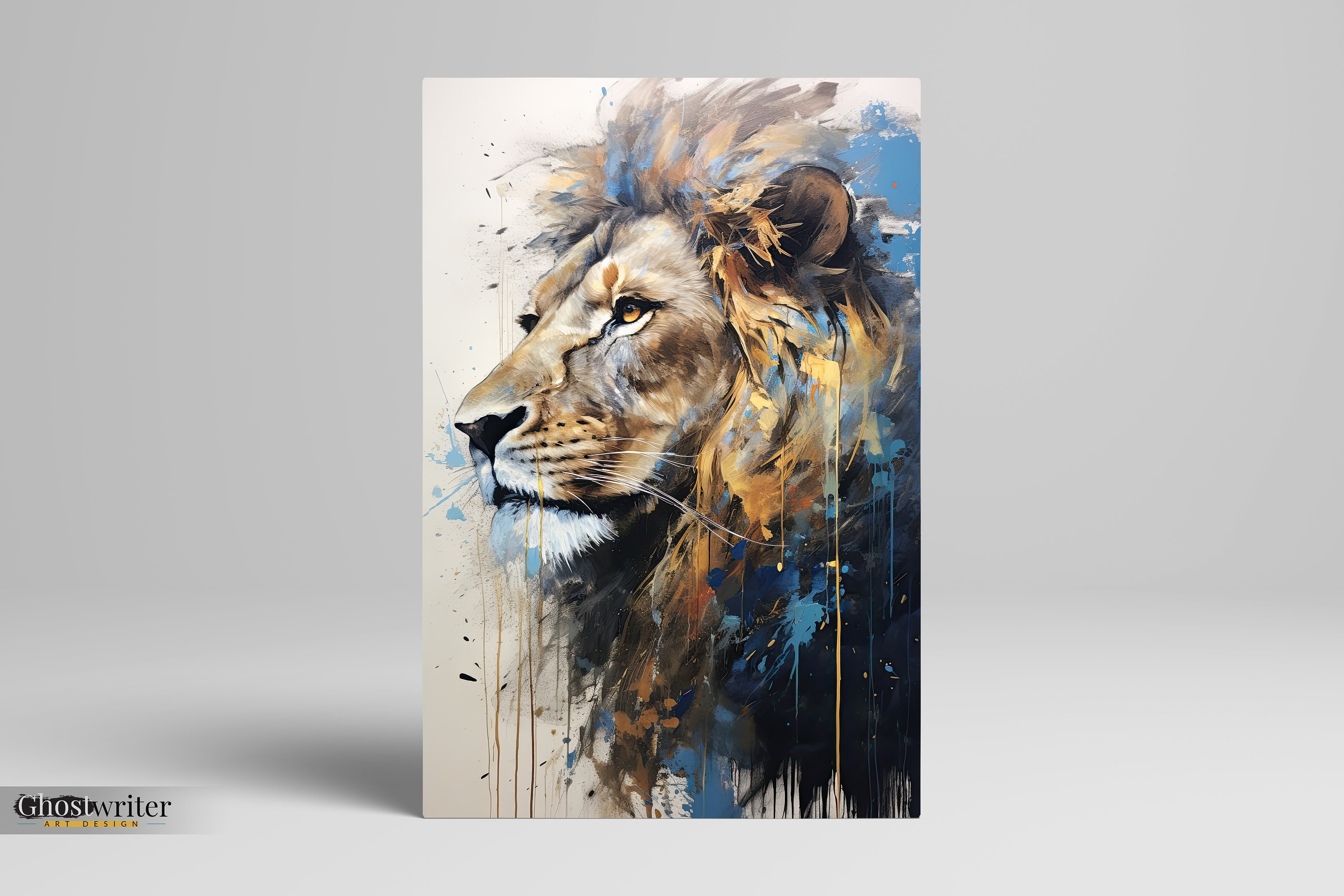 Lion Abstract Wall Art Canvas | Lion Modern Art Nature Wildlife ...